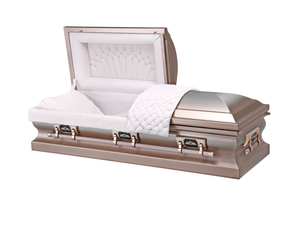 Morgan Silver Rose Stainless Steel Casket - Casket Depot