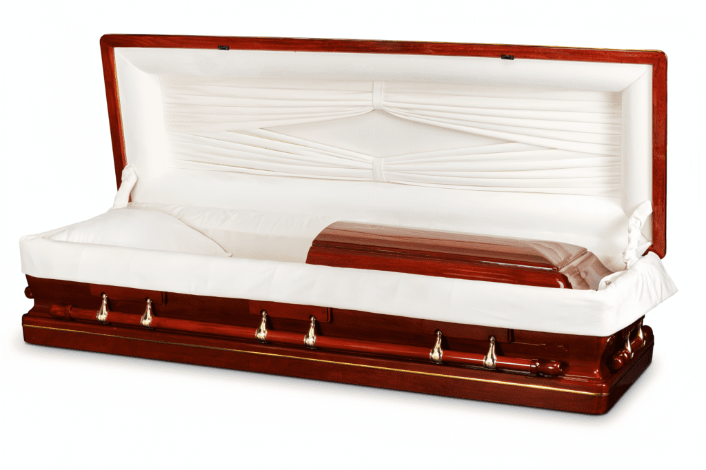 Gold Field Full Couch Casket (Cherry) - Casket Depot